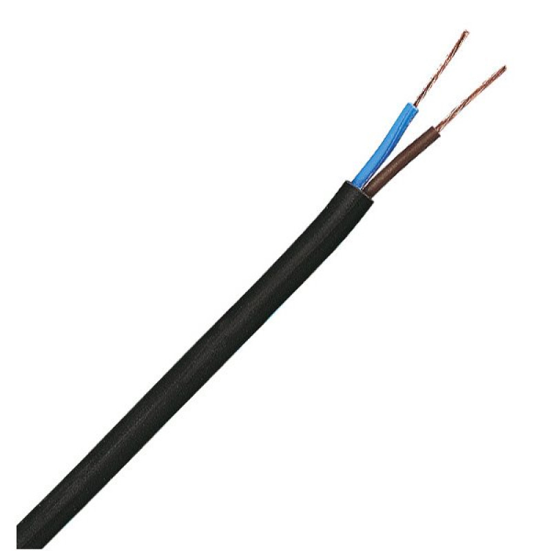 0.75mm 2 Core PVC Flex Cable Black Round 3182Y